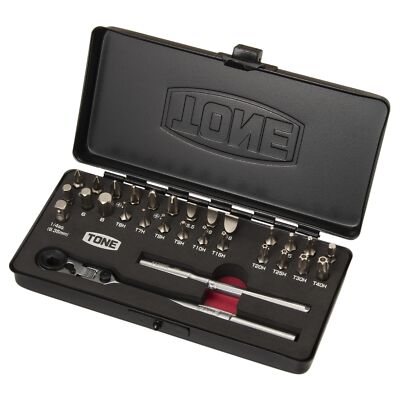 TONE Bit Ratchet Set BRFS27 6.35mm 1/4" Contents 27 Set Wrenches Metal ...