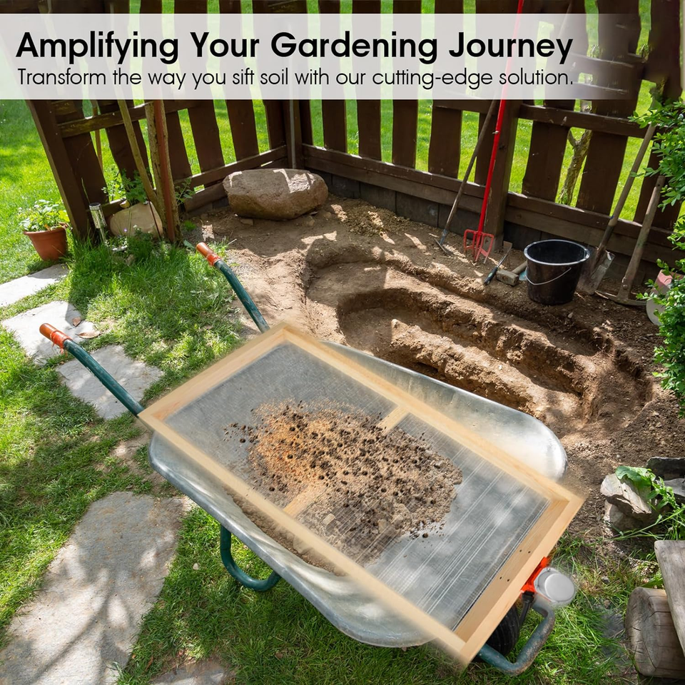 Soil Sifter with Vibration Motor Automatic Wooden Sifting Screen Sieve ...