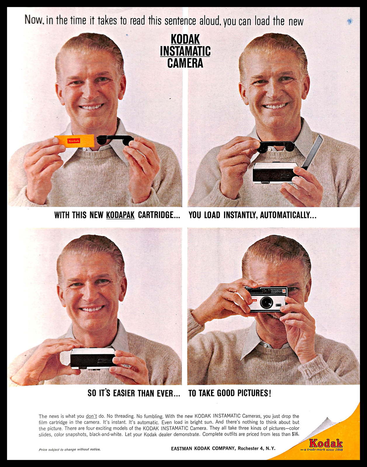 1963 Kodak Instamatic Camera Vintage PRINT AD Color Photo Pictures ...