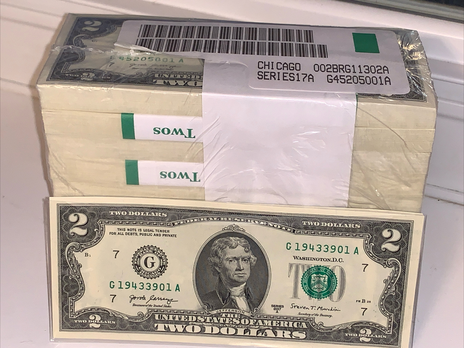 20 BRAND NEW $2 Bills Uncirculated Consecutive Serial# Two Dollar REAL ...