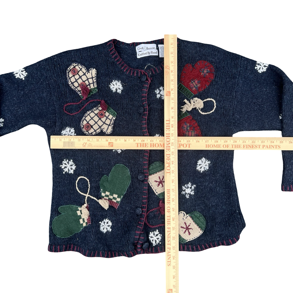 Croft & Barrow Sweater Womens Large Blue Mittens Snowflakes Knit ...