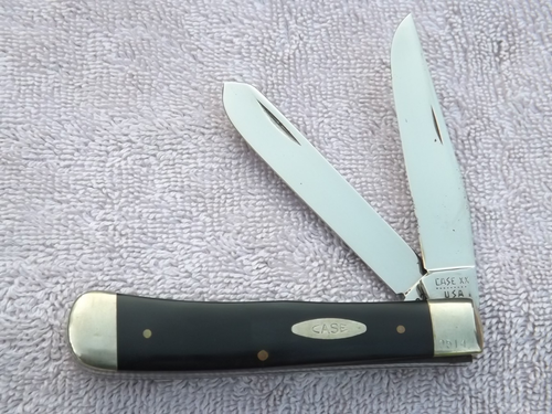 1981 RARE CASE XX SLICK BLACK LARGE TRAPPER KNIFE 2254 9 DOT NEVER USED ...