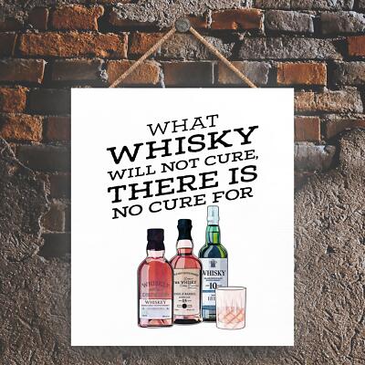 What Whisky Will Not Cure Scotch Whisky Alcohol Themed Hanging Plaque ...