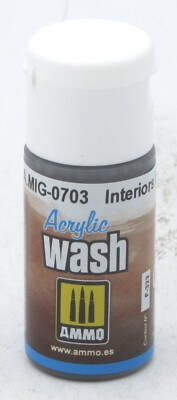 AMMO AMIG-0703 Interiors Wash [15ml] (Acrylic Wash) Grey Engine Oil ...