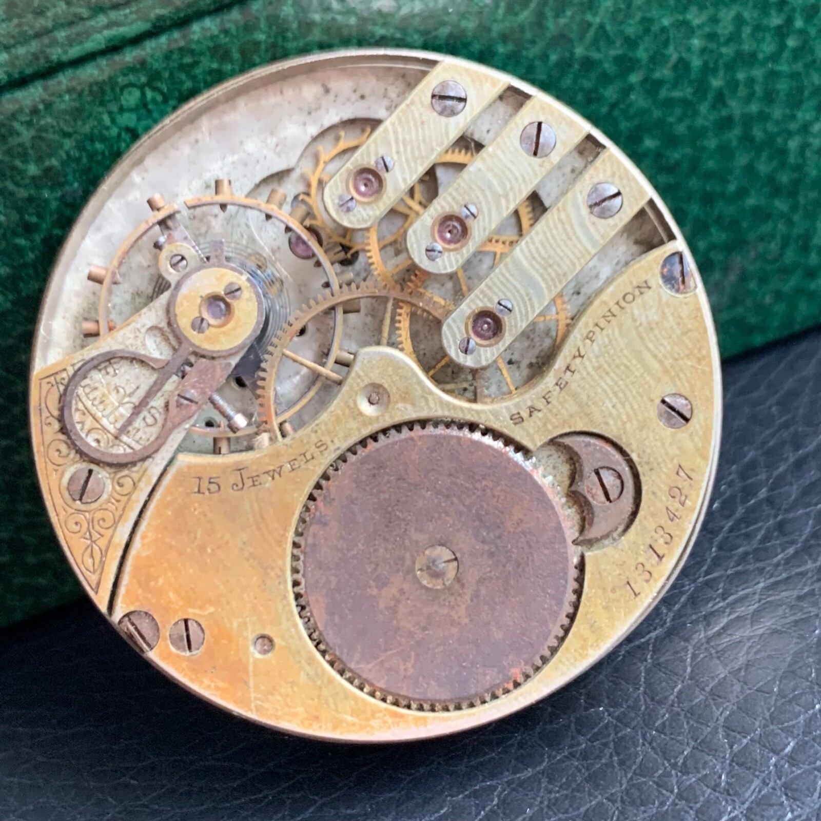 Illinois Grade 173 16S 15 Jewels 3 Finger Bridge Pocket Watch Movement ...