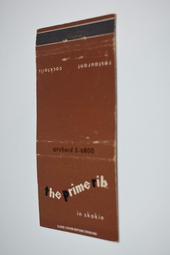 The Prime Rib Skokie Illinois Map 30 Front Strike Matchbook Cover | eBay