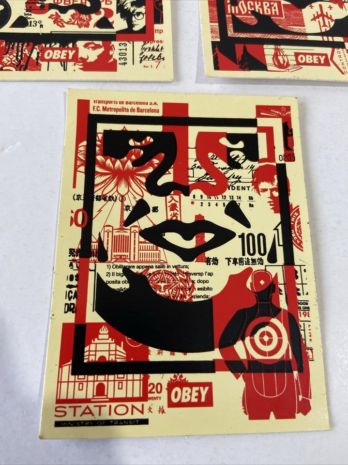 Shepard Fairey 3 Face Collage Set of 3 OBEY Stickers ICON | eBay