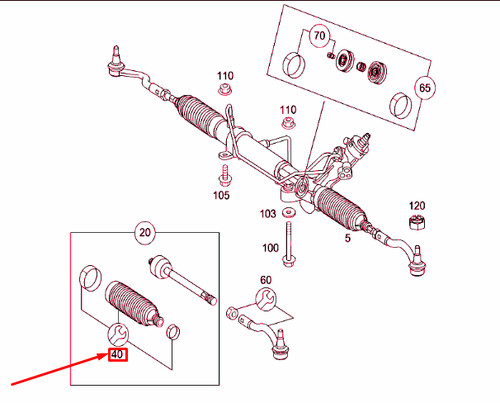 MERCEDES-BENZ VITO W639 FRONT STEERING RACK BOOT KIT A6394600196 | eBay