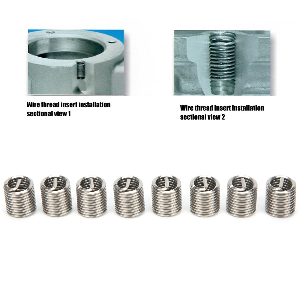 50Pcs Thread Inserts Male Female Reducing Nut Repair Tool Stainless ...