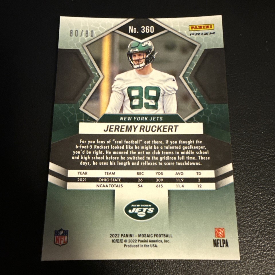 2022 Mosaic Choice Fusion Red & Yellow Prizm 80/80 Jeremy Ruckert ...