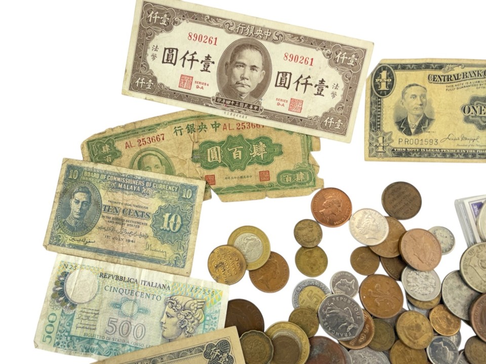 Huge Bulk Mixed Lot of Foreign Coins From Around the World AND PAPER ...