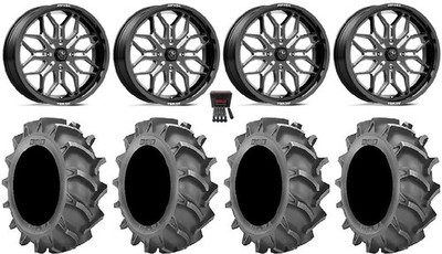 MSA Sniper 18" Wheels Mi 33x8 (6ply) BKT 171 Tires Honda Pioneer 1000 ...