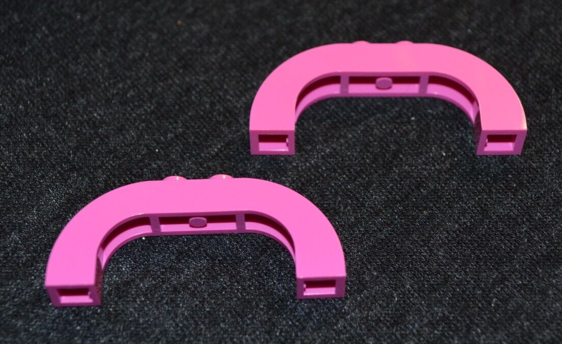 (2) ~ 1x6x2 Dark Pink Half Oval Arch Brick Bricks ~ New Lego Parts ~ | eBay