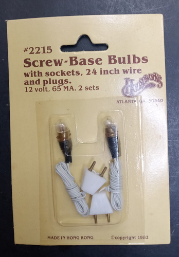 Houseworks #2215 1:12 Dollhouse 2 Pack Screw-Base Bulbs w/Sockets 24 ...