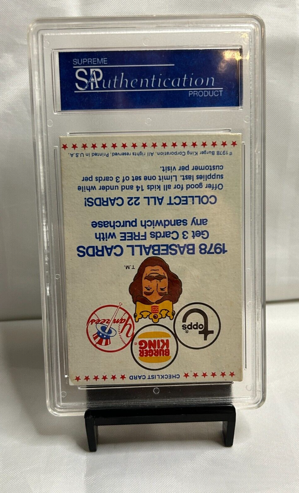 1978 Topps Burger King Yankees Pack Authentic Unopened SPA Supreme | eBay