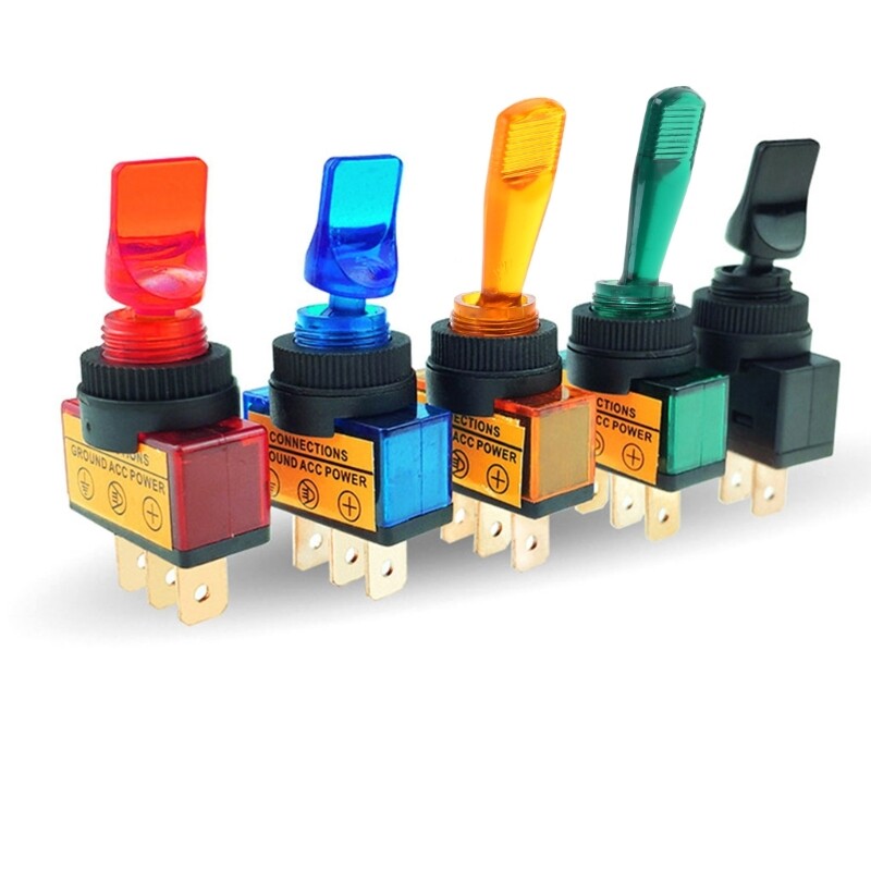 Car Illuminated Electronic Power Button Led Lighted Toggle Switch ...