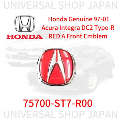 Honda Genuine 97-01 ACURA INTEGRA TYPE-R Red Front Emblem 75700-ST7-R00 ...