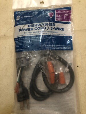 GE Universal 3-wire dishwasher power cord 5.4ft NEW WX09X70910 NEW ...