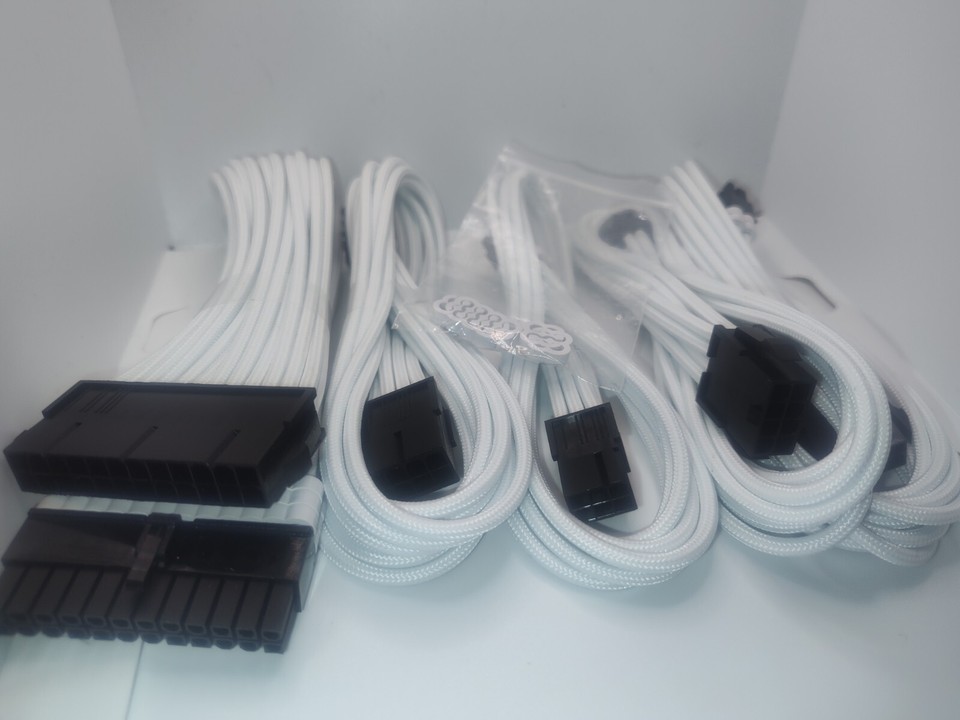 CableMod 8+6 Series Classic ModMesh Sleeved Cable Extension Kit White Pin PCIe | eBay