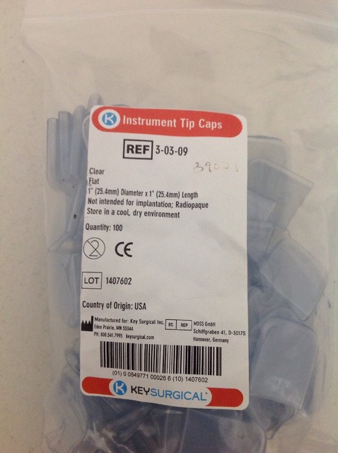 Key Surgical Instrument Tip Caps Clear Flat Bags Of 100 pcs REF:3-03-09 ...