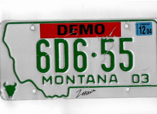 MONTANA 2004 license plate "6D6-55" ***GALLATIN***DEALER DEMO*** | eBay