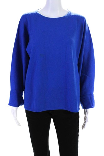 Shamask Womens Cashmere Crew Neck Long Sleeve Sweater Blue Size 2 ...