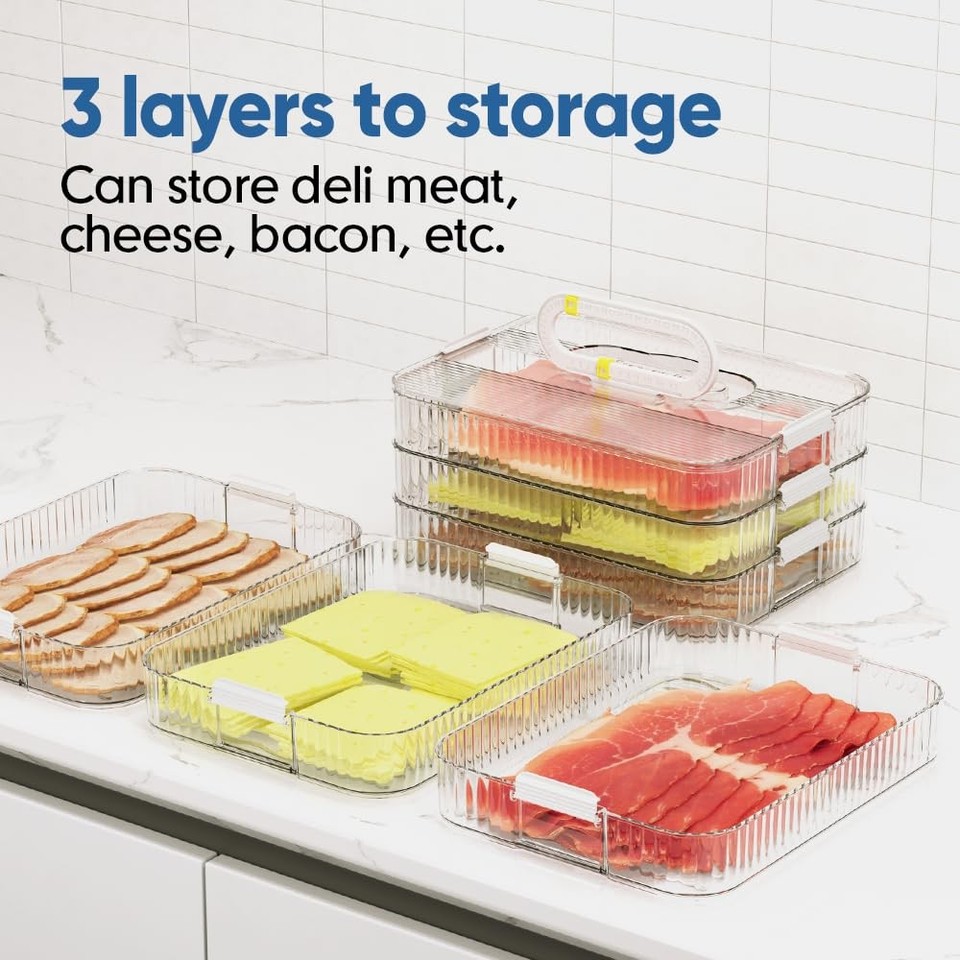 Deli Meat Container for Fridge Organizers and Storage, Lunch Meat ...
