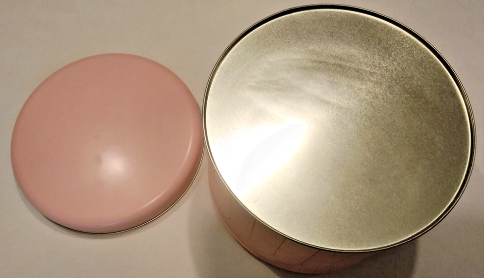 Large Tall Storage Tin Pink Gold Pinstripe Cake Tin Art Deco Gift Box ...