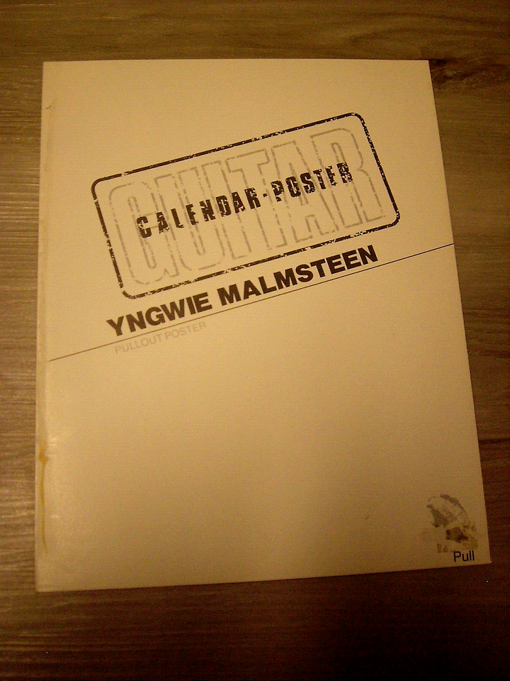 YNGWIE MALMSTEEN 21 x 30” 1986 Original GUITAR WORLD SIGNED AUTOGRAPHED ...