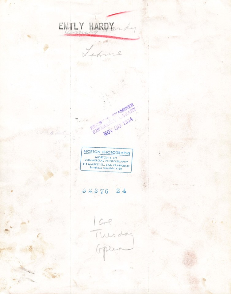 Emily Hardy 1934 Press Photo Opera Singer San Francisco Exotic Lakme ...