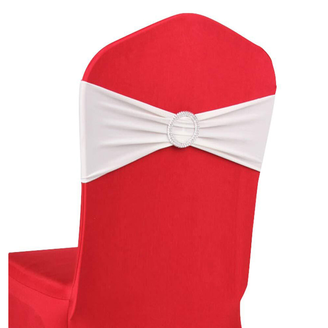 10/20/50/100 Spandex Chair Bands With Buckle Wedding Banquet Chair ...