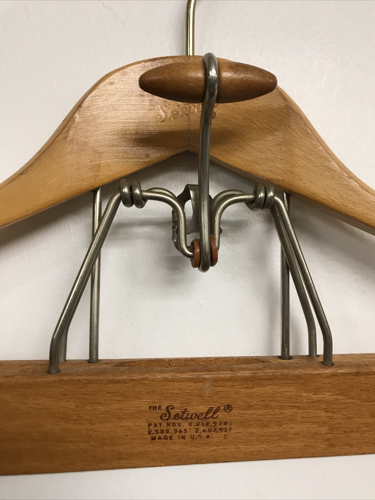 Vintage Setwell Garment Clamp Hanger Wood Hanger | eBay