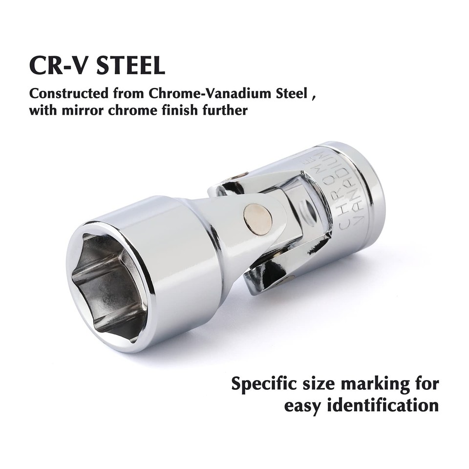 10pcs 3/8" Drive Universal Joint Socket Set 6 Point Metric Universal ...