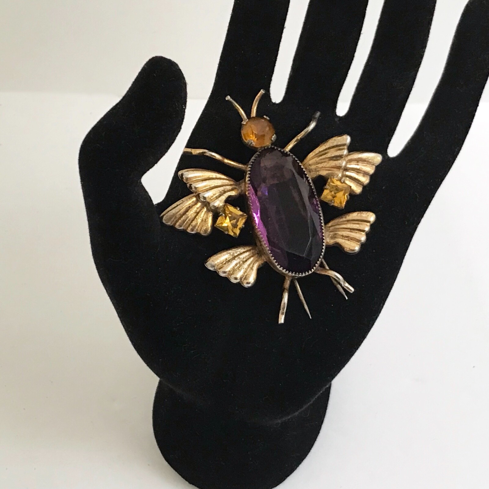 Vintage Sterling Silver flying bug fly insect fur cli… - Gem