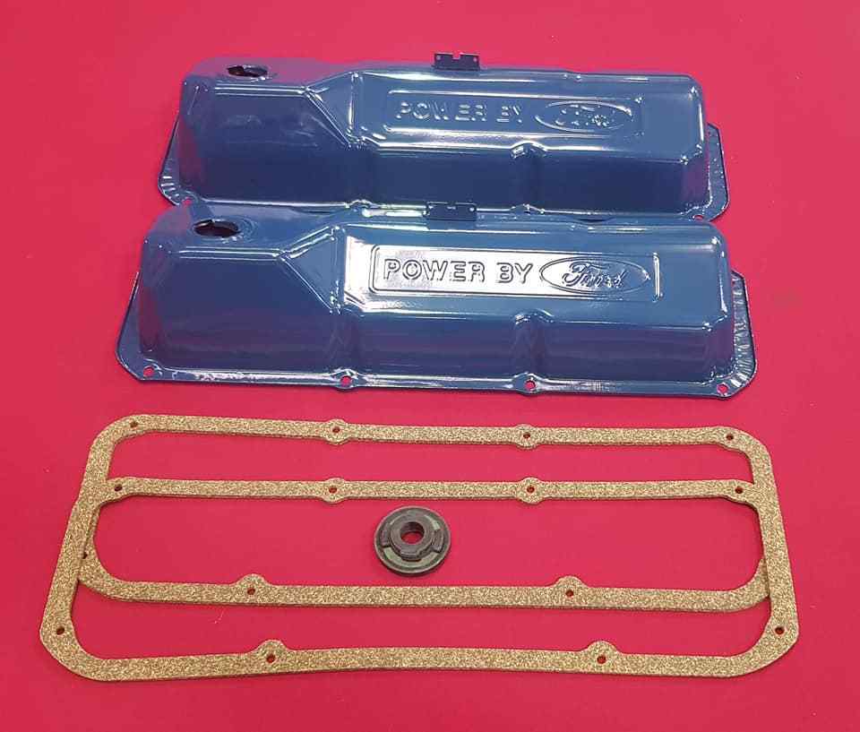 FORD FALCON XW XY XA GT GS POWER BY FORD ROCKER VALVE COVERS PAIR ...