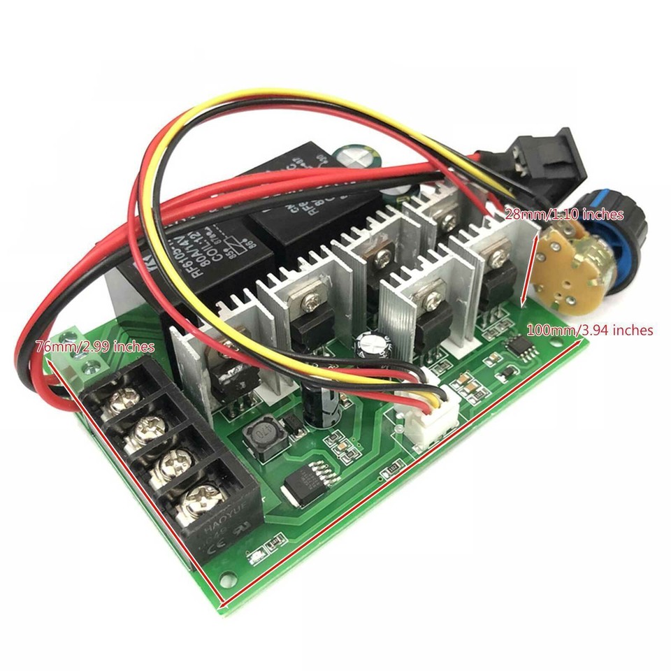 DC 40A DC Motor Speed Control Reversible PWM Controller 12V 24V 36V ...
