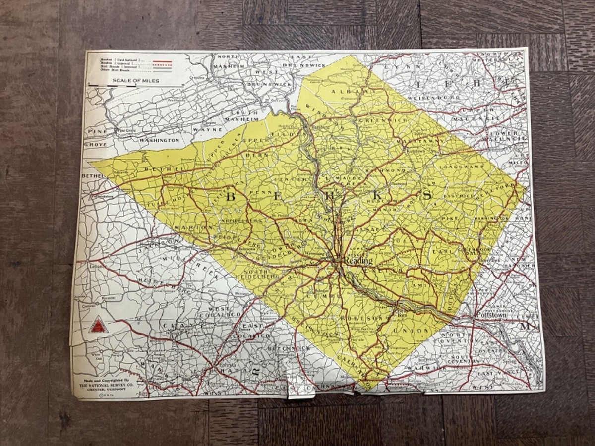 Road Map Of Berks County Pennsylvania
