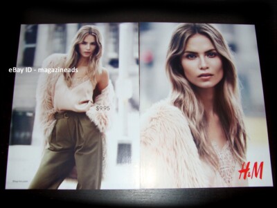 H&M 2-Page Magazine PRINT AD Fall 2014 NATASHA POLY beautiful woman | eBay