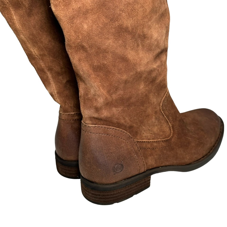BORN Borman Over the Knee Rust Brown Suede Boots Size 7 Women NEW $260 ...