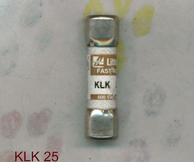 NEW LITTELFUSE KLK25 FUSE KLK 25 600 VOLT 25 AMP (EQUIVALENT TO BUSS ...