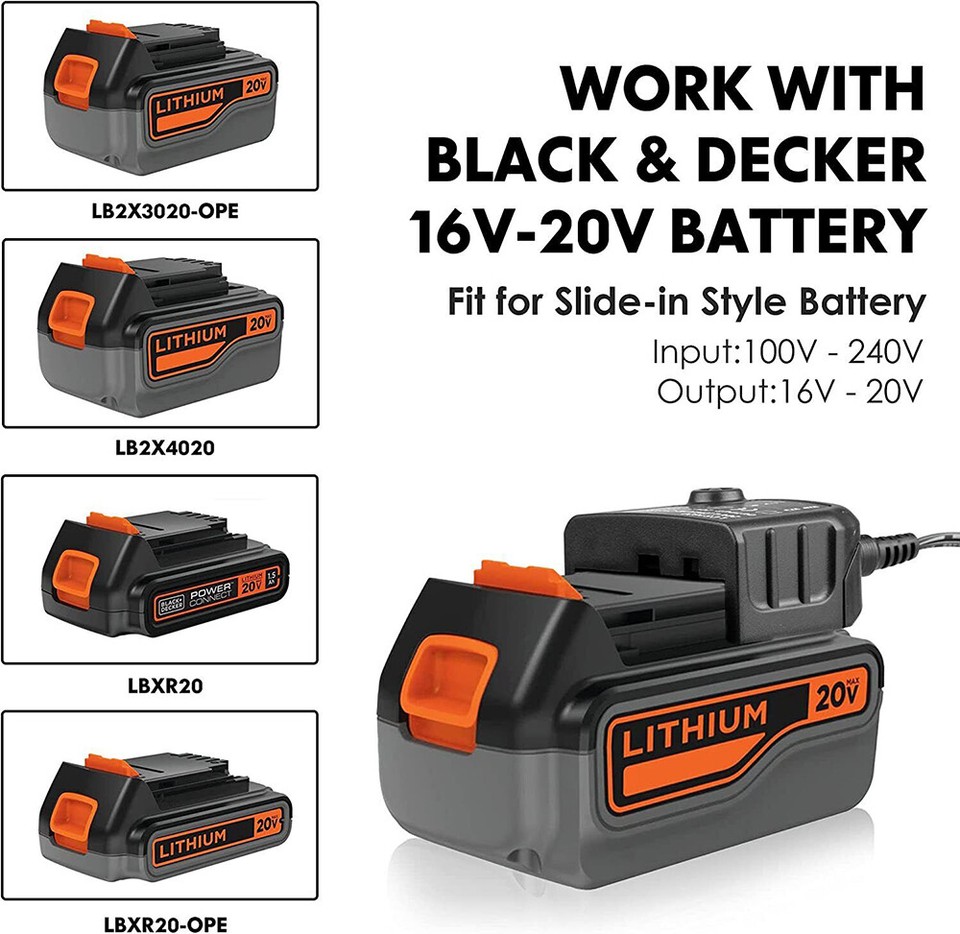 20V Lithium Battery Charger For Black and Decker Battery LBX20 LBXR20 LB20 US | eBay