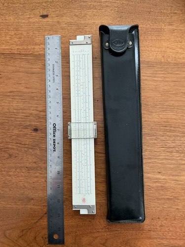 Post Slide Rule Versatrig 1450 Hemmi, Original Leather Case VTG | eBay