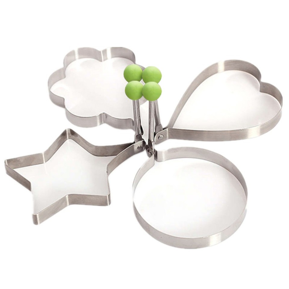 4pcs Stainless Steel Heart /Round /Pentagram Star /Plum Flower Shaped ...