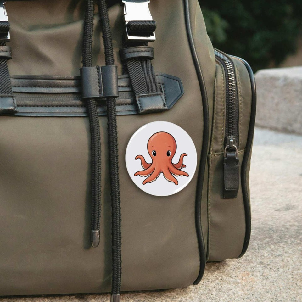 'Cartoon Octopus' Button Pin Badges (BB060508) | eBay UK