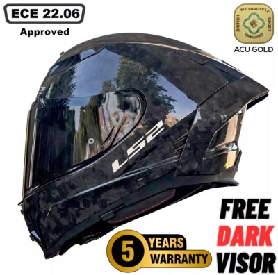 LS2 FF807 DRAGON 6K CARBON FIBRE GLOSS VISOR FULL FACE MOTORCYCLE HELMET FORGED | eBay UK