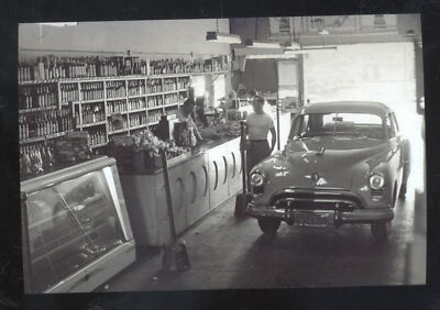 REAL PHOTO MEDINA OHIO DRIVE THRU IN LIQUOR STORE OLD CARS POSTCARD ...