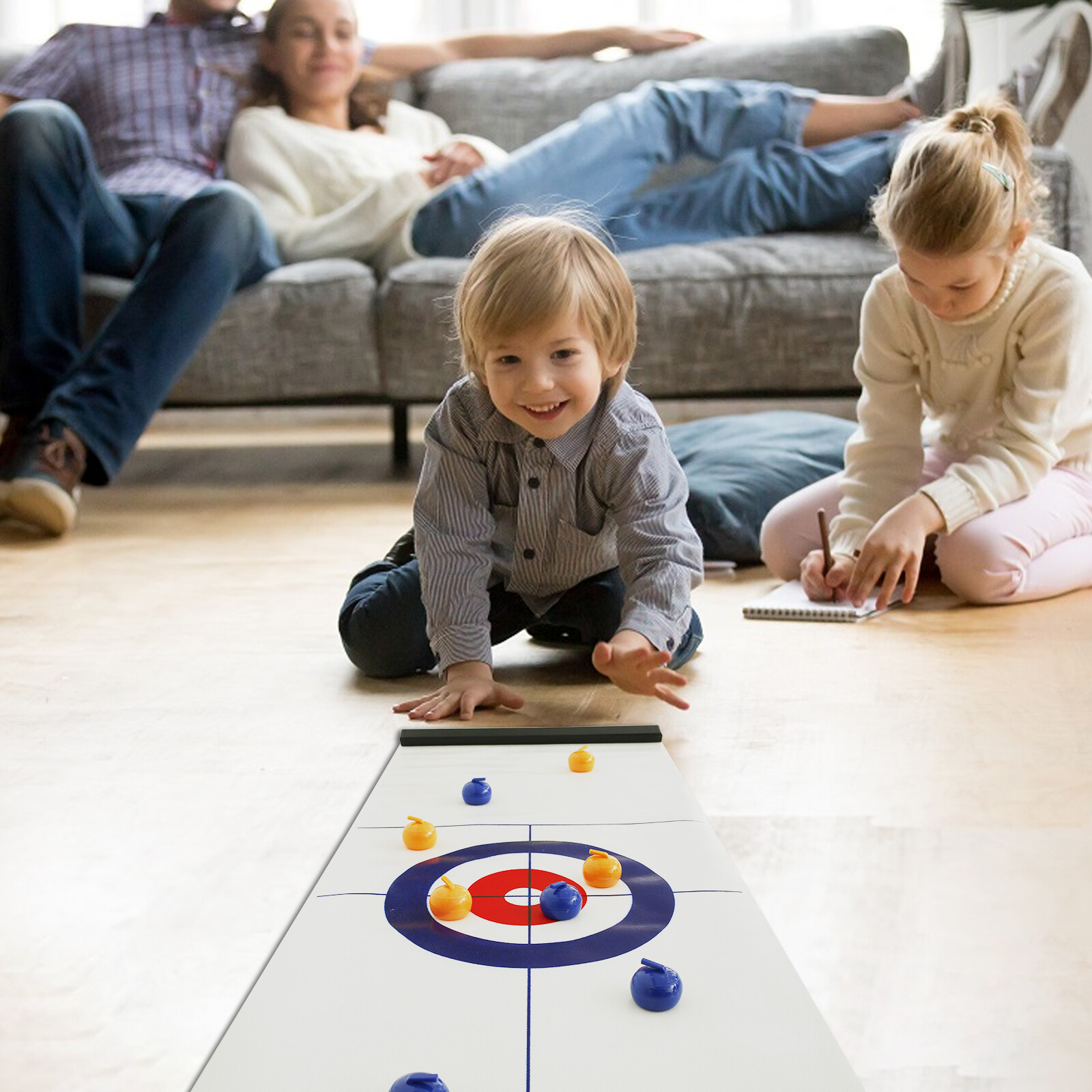 Tabletop Curling Games Foldable Mini Table Curling Balls Game Compact ...
