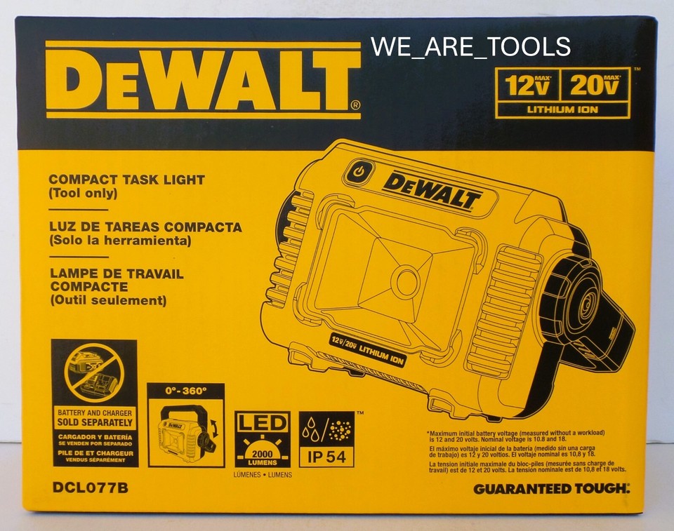 Dewalt DCL077B LED Compact Task Light 12V & 20V Work Spot Light MAX ...