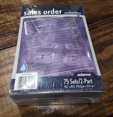 5 Adams Sales Order Books (375 Sets) 2 Part Carbonless 5-9/16" x 8-7/16 ...