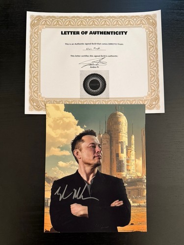 Elon Musk Authentic Signed 8x10 Photo Autographed DOGE Tesla CEO w/ COA ...